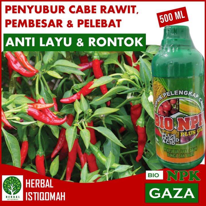 Pupuk Organik Cabe Booster Pelebat Cabai Semprot Terbaik NPK GAZA Agar Cepat Berbuah Lebat ...