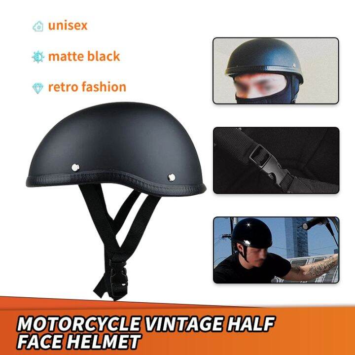 Hot Skull Cap Motorcycle Helmet Vintage Half Face German Style Safety ...