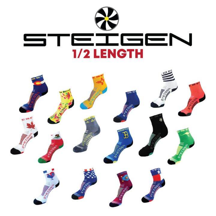 Steigen performance sock 1/2 length ถุงเท้าวิ่ง ปั่นจักรยาน ข้อสั้น ...