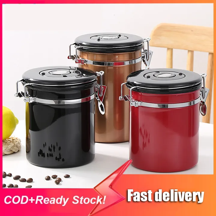 Coffee bean storage tank coffee powder sealed tank stainless steel one ...