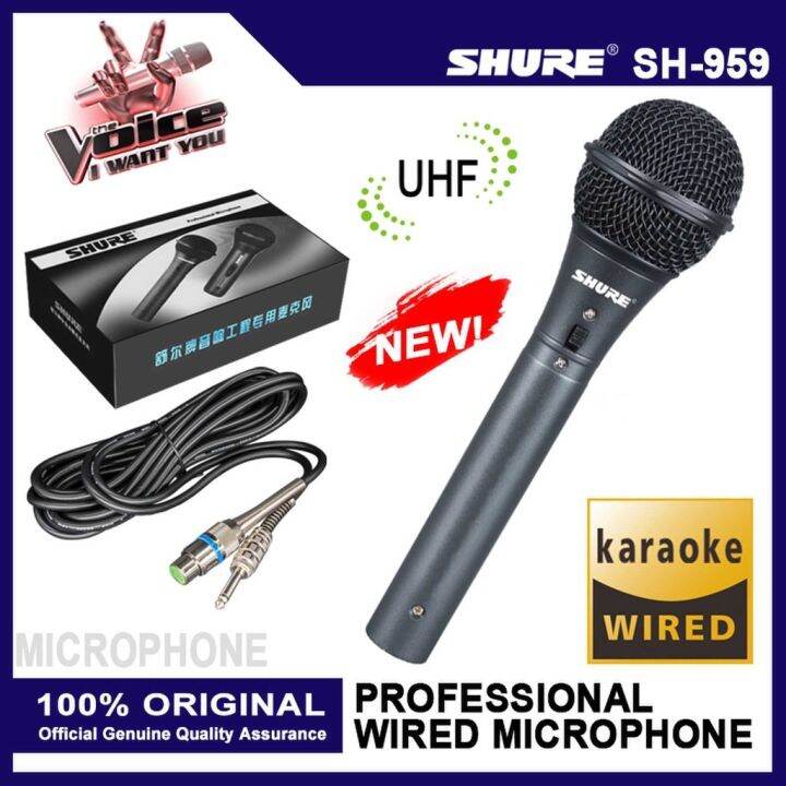 Shure S-959 Professional Vocal Dynamic Microphone Free Foam and Ring ...