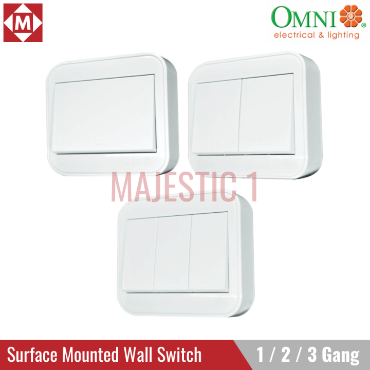 Omni Surface Mounted Convenience Wall Switch 1 / 2 / 3 Gang WSS-201 WSS ...