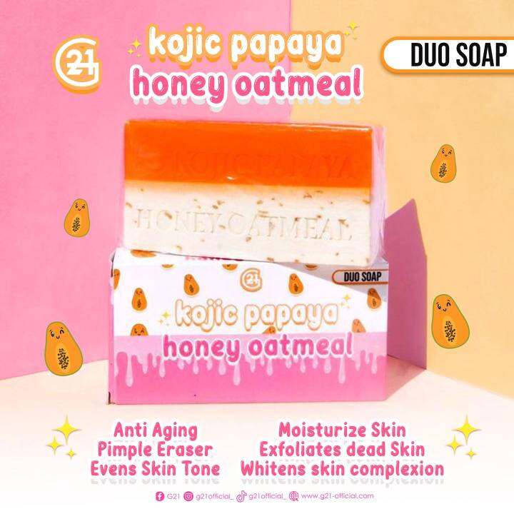 G21 DUO SOAP KOJIC PAPAYA plus HONEY OATMEAL SOAP | Lazada PH