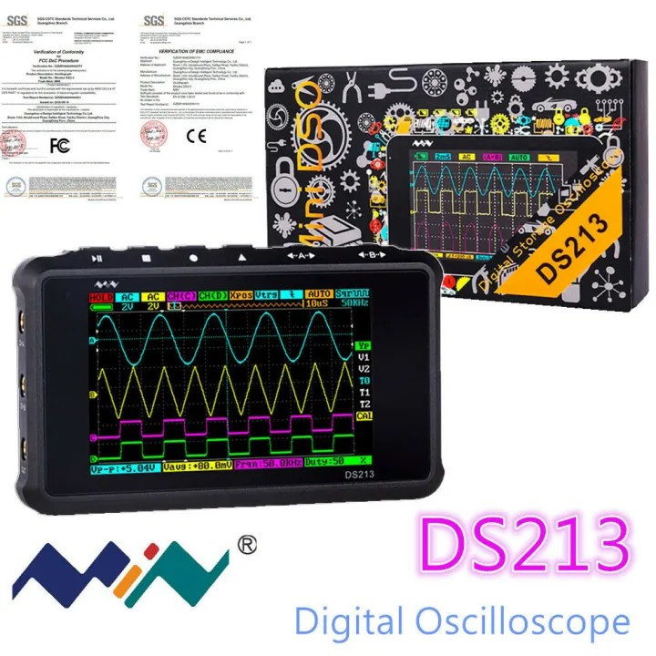 Oscilloscope Storage ขนาดกระเป๋า Oscilloscopio USB 100มิลลิเซคอน/วินาที ...