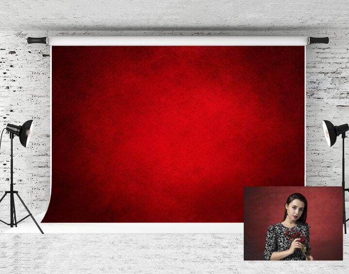 7x5ft Red Photography Backdrop Headshots Vintage Red Portrait Textures ...