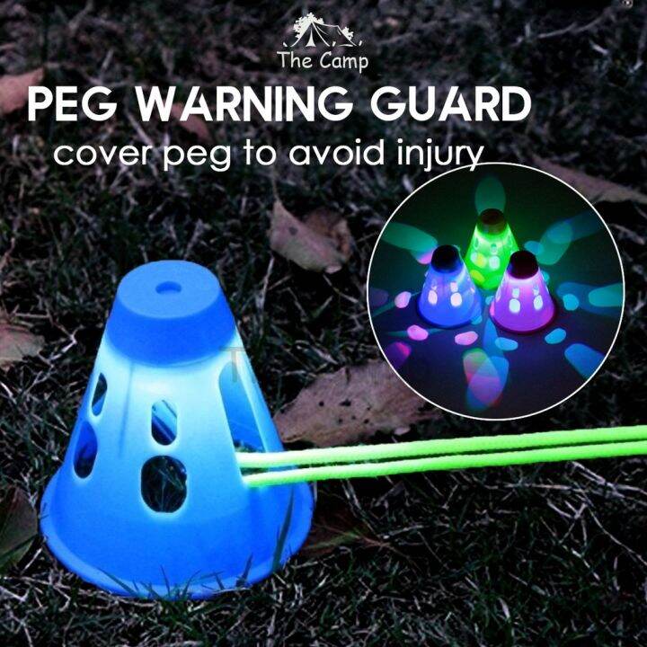 Camping Peg Warning Light Guard Cover Waterproof RGB Color Cup LED ...