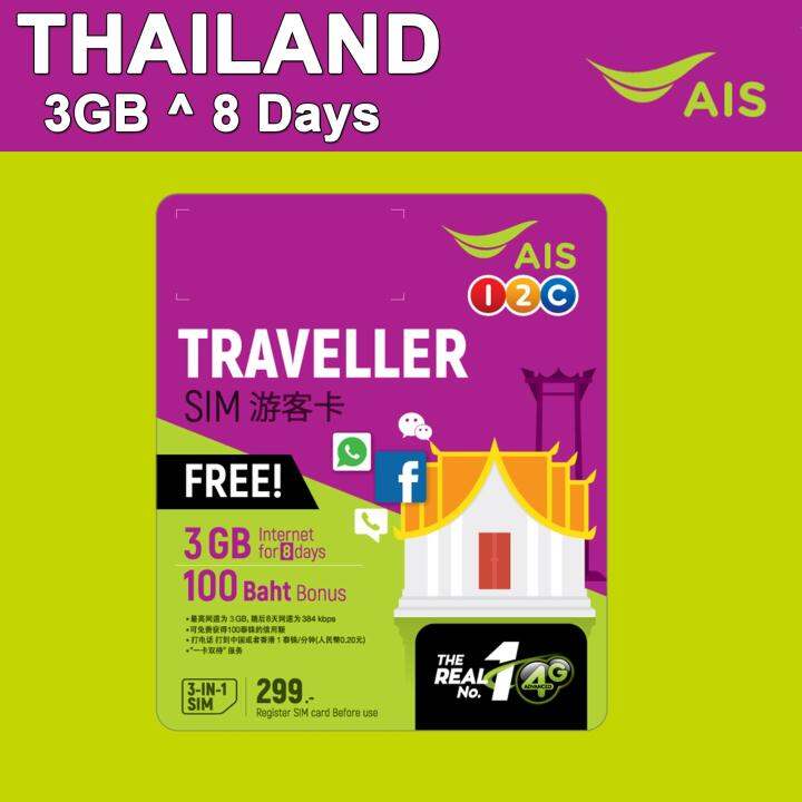 Ais Thailand Travel Sim card | Lazada