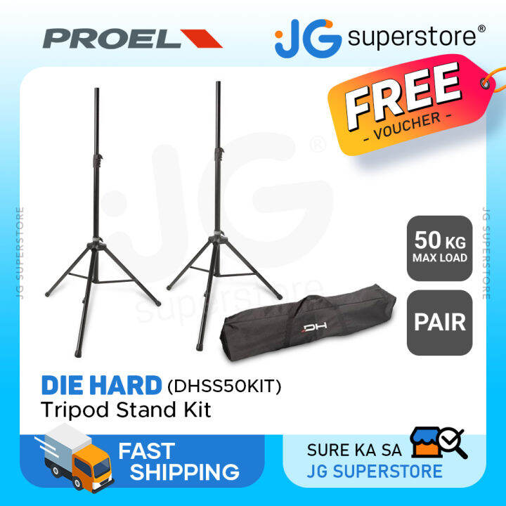 PROEL Die Hard Professional Adjustable Robust Steel Tripod Stand Kit ...