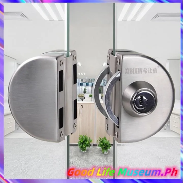 Tempered frameless glass door lock shop sliding door lock single-free ...