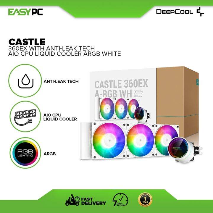 EasyPC Deepcool Castle 360EX with Anti-Leak Tech AIO CPU Liquid Cooler ...
