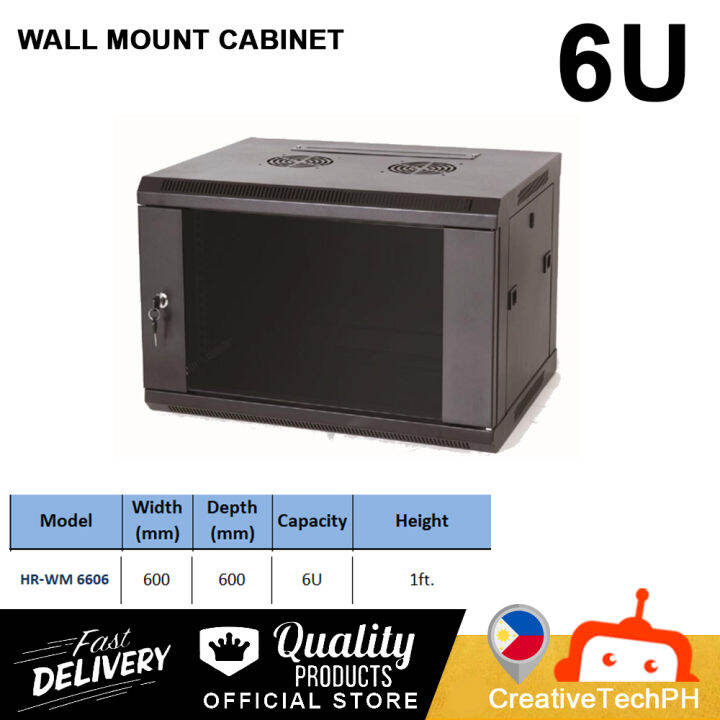 6U HARD RACK HR-WM 6606 Wall Mount Cabinet (Unassembled) | Lazada PH
