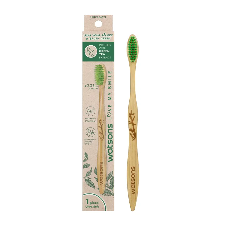 WATSONS Green Tea Exctract Bamboo Ultra Soft Toothbrush 1pc | Lazada PH