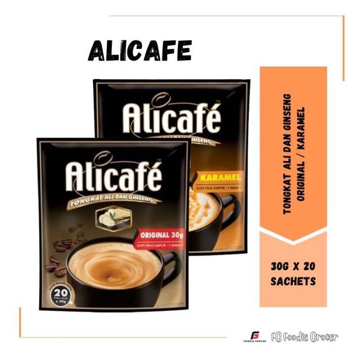 Alicafe Tongkat Ali & Ginseng Original (30g x 20's) / Karamel (40g x 15 ...