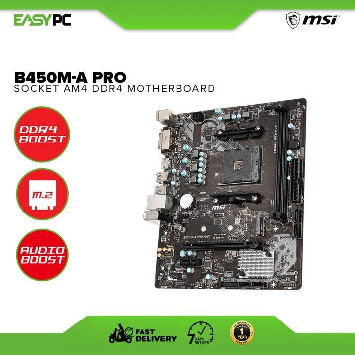 MSI B450M-A Pro Max Socket Am4 Ddr4 Motherboard, nd New DDR4 ...