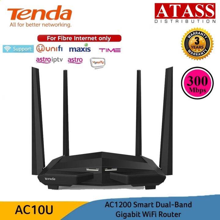 Tenda AC10U Gigabit AC1200 Mu-Mimo Wireless 5Ghz Wifi Dual Band Smart Router | Lazada