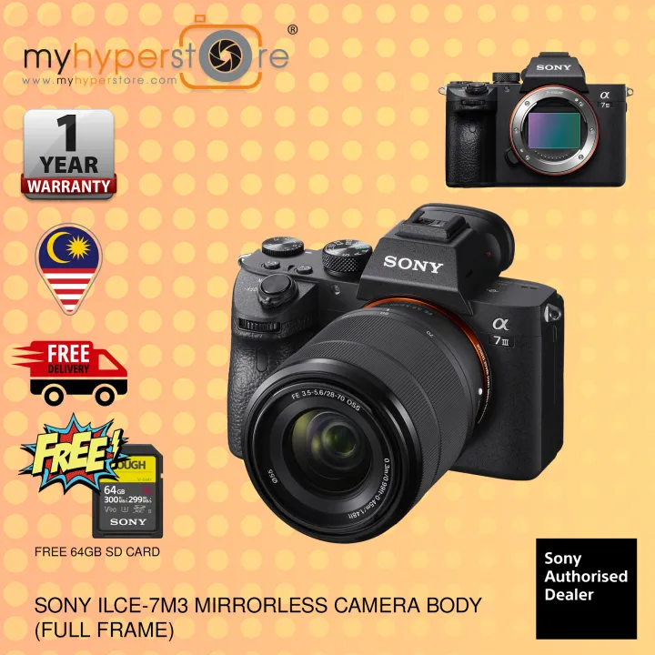 Sony ILCE-7M3 7M3 A7M3 ILCE-7M3K 7M3K Kit Set Mirrorless Full Frame Camera Free 64GB SD Memory ...