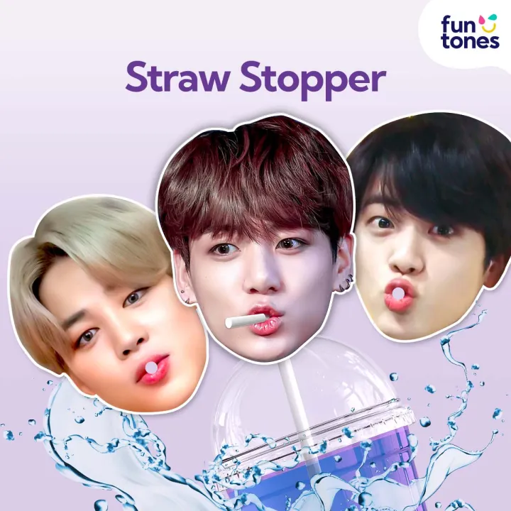 BTS Laminated Straw Stopper / Waterproof / Jungkook Taehyung Jimin Jin ...