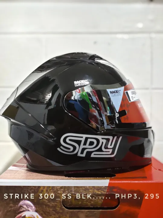 SPYDER STRIKE GLOSS BLACK FULL FACE WITH SILVER LENSE HELMET | Lazada PH