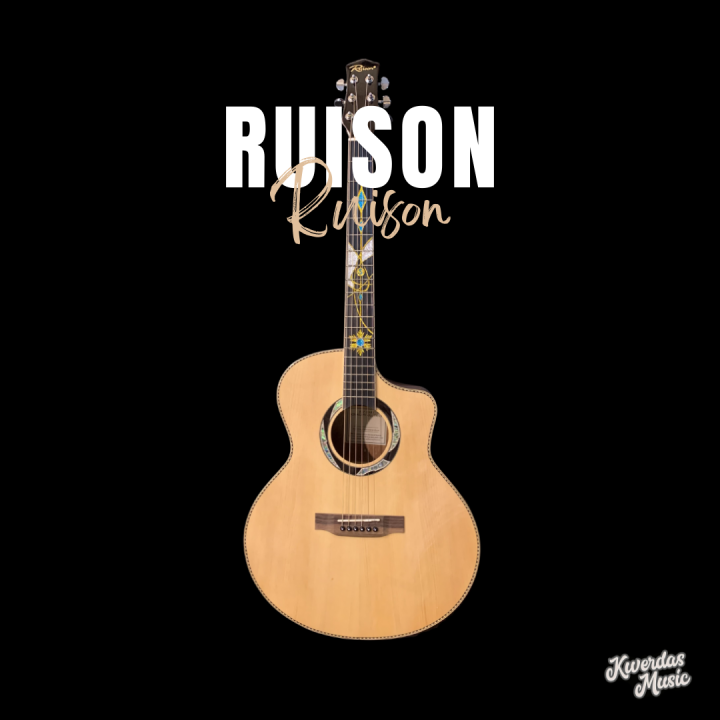 Ruison Solid Top with Fretboard Inlay with Pick-up GA Acoustic Guitar ...