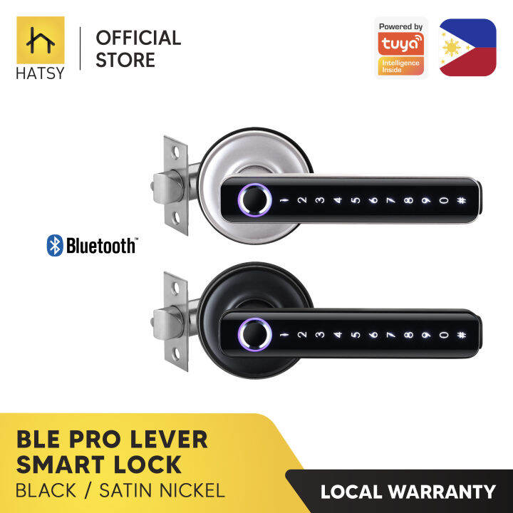 HATSY - BLE Pro Lever Smart Lock (Bluetooth), Single Latch, Fingerprint ...