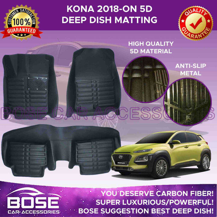 5D / TPE Deep Dish for Hyundai Kona 2018 2019 2020 2021 2022 Deep Dish ...