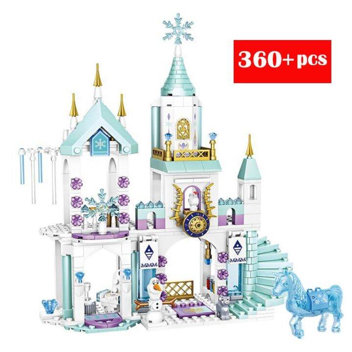 【ร้อน】 Disney Frozen Anna Elsa Princess Castle Building Blocks Kit อิฐ ...