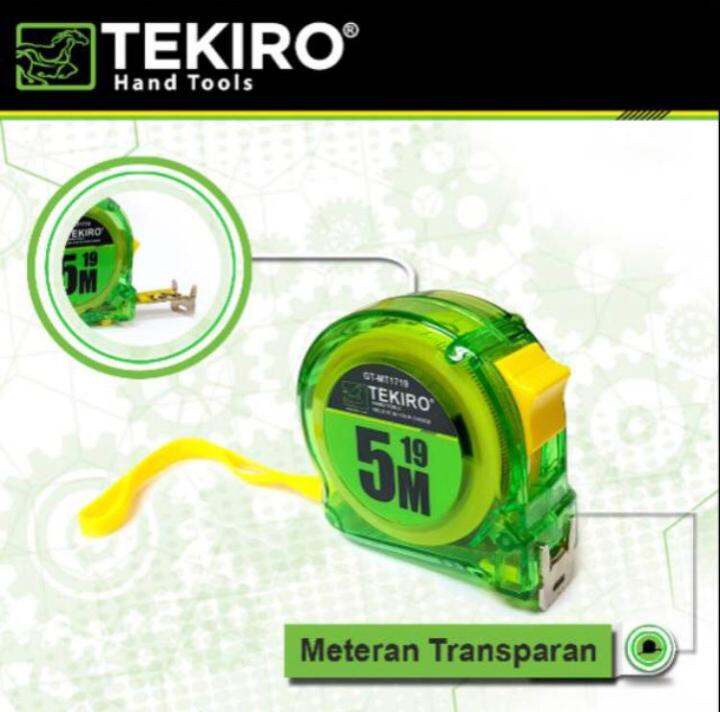 Meteran Rol TEKIRO 3 m 5 m 7.5 m 10 m TRANSPARAN Double Side - Meter ...