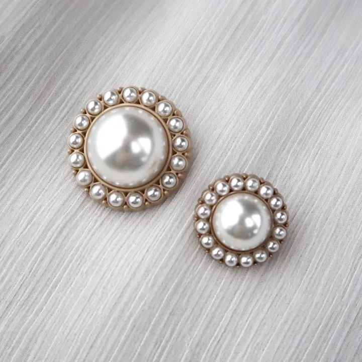 Kancing Pearl Mutiara Gold Emas Mewah | Kancing Jamur Blazer Unik ...