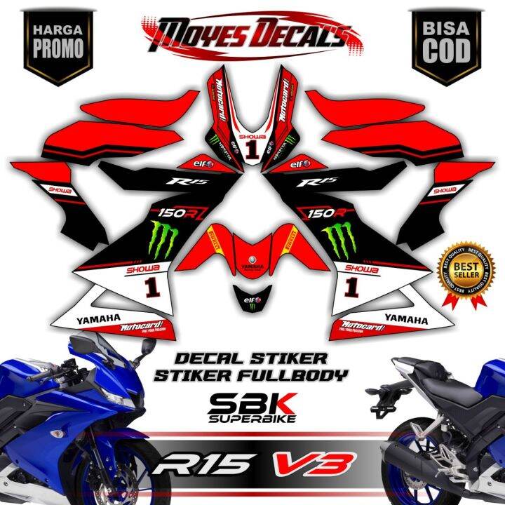 ( BISA COD ) Decal R15 V3, Stiker R15 V3, Decal Stiker R15 V3, Full ...