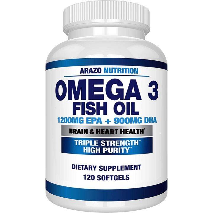 Arazo Nutrition - Omega 3 Fish Oil 4,080mg High EPA 1200mg + DHA 900mg ...