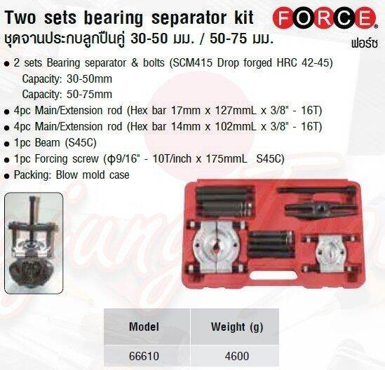 FORCE ชุดจานประกบลูกปืนคู่ 30-50 มม. / 50-75 มม. Two sets bearing ...