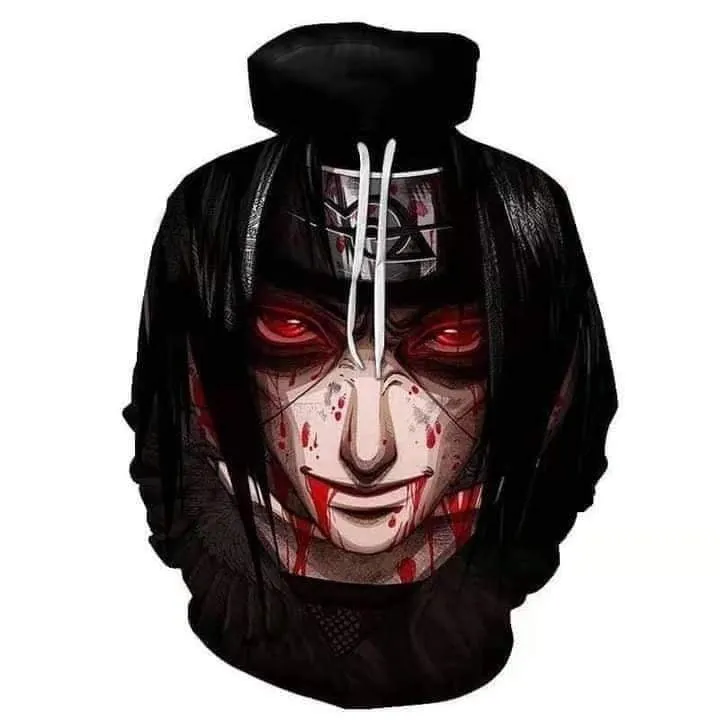 Itachi Akatsuki 3D Digital Anime Print Hooded Sweatshirts Hoodie Jacket ...