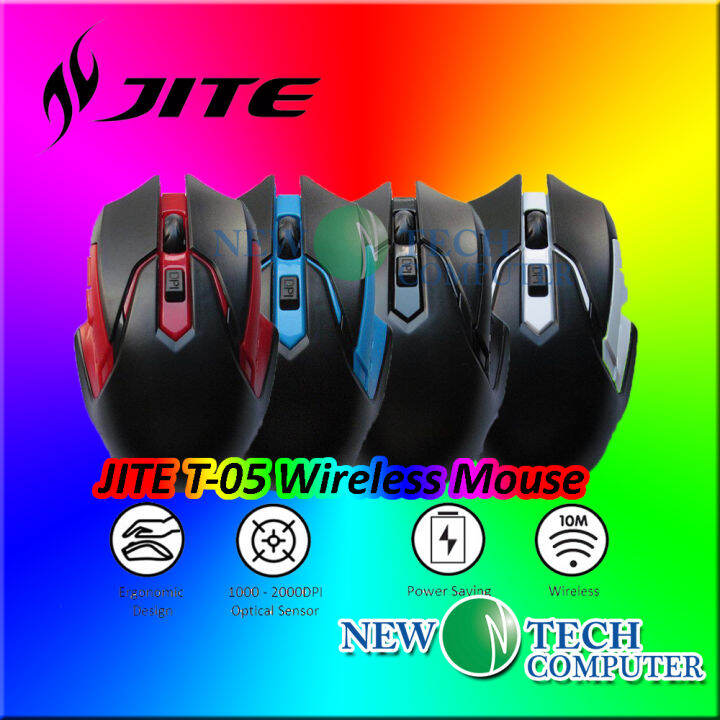 JITE T-05 WIRELESS GAMING MOUSE ERGONOMIC Wireless Gaming Mouse 2.4Ghz ...