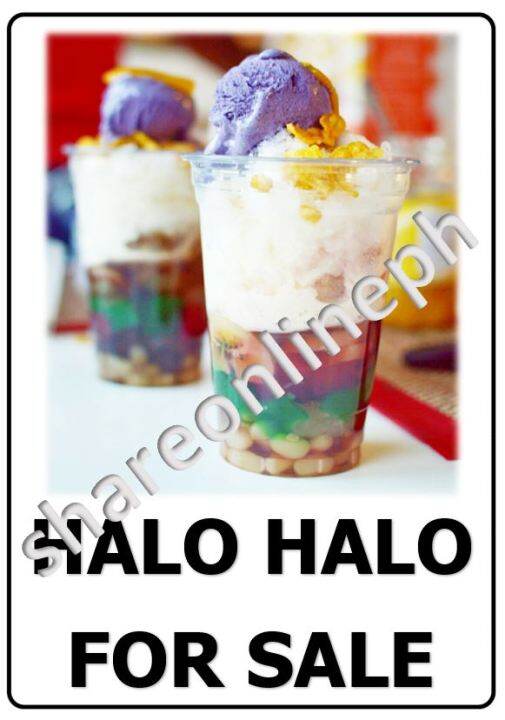 Laminated Signages Halo Halo For Sale Special Halo Halo Sticker ...