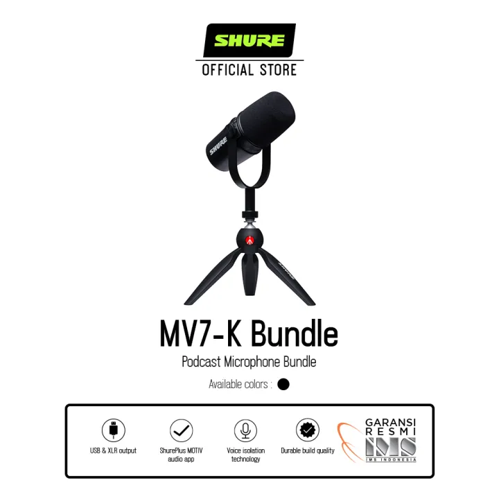 Shure MV7-K-BNDL + STAND | Lazada Indonesia