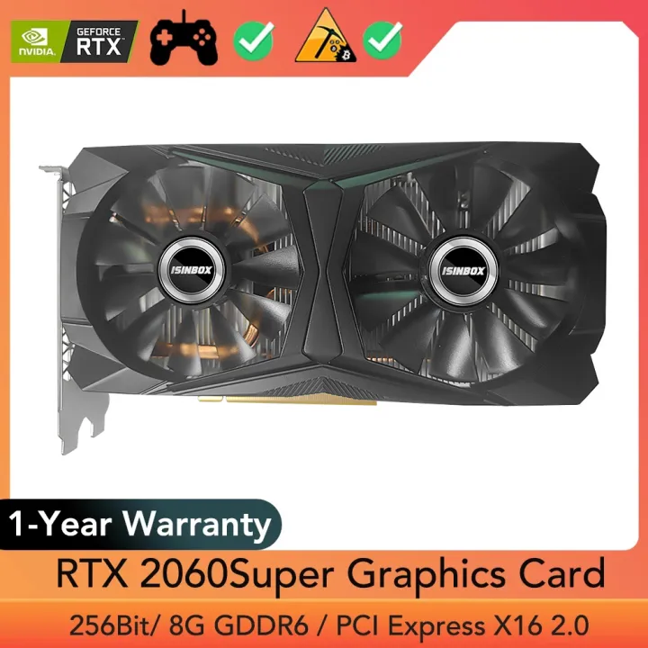 RTX 2060ซูเปอร์กราฟิกการ์ด8กิกะไบต์256Bit GDDR6เล่นเกมการ์ดสำหรับ ...