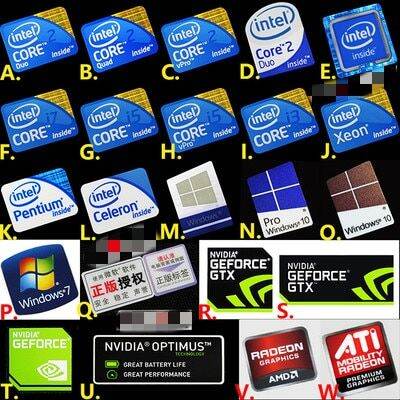 [Hot K] Special Windows 10 GTX ATI core 2 i3 i5 i7 Label Sticker For ...