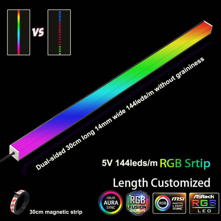 30cm Aluminum Alloy RGB PC Case LED Strip Magnetic Computer Box Light ...