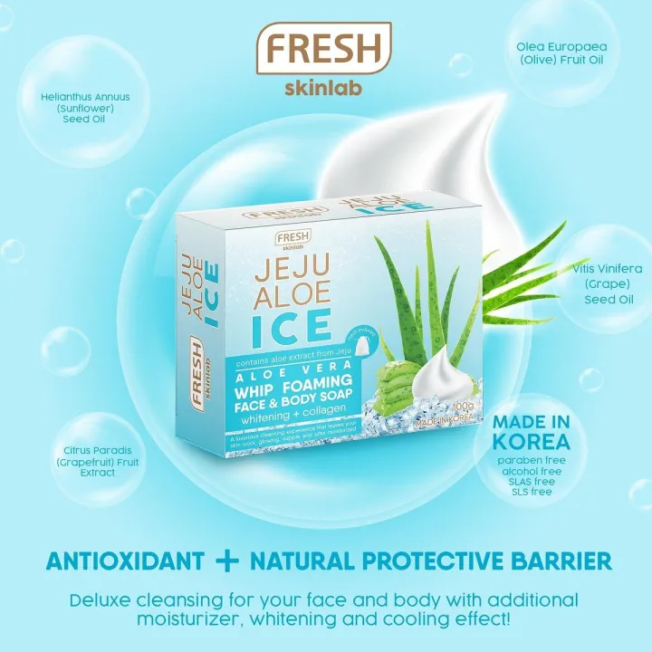 Fresh Skinlab Jeju Aloe ICE Whip Foaming Face & Body Soap | Lazada PH