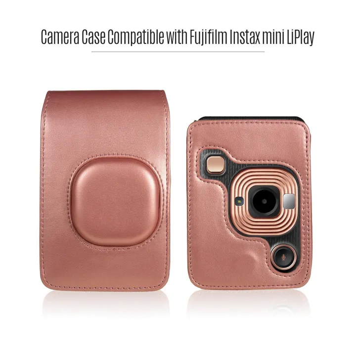 Compact Size Instant Camera Case Bag PU Leather with Shoulder Strap ...