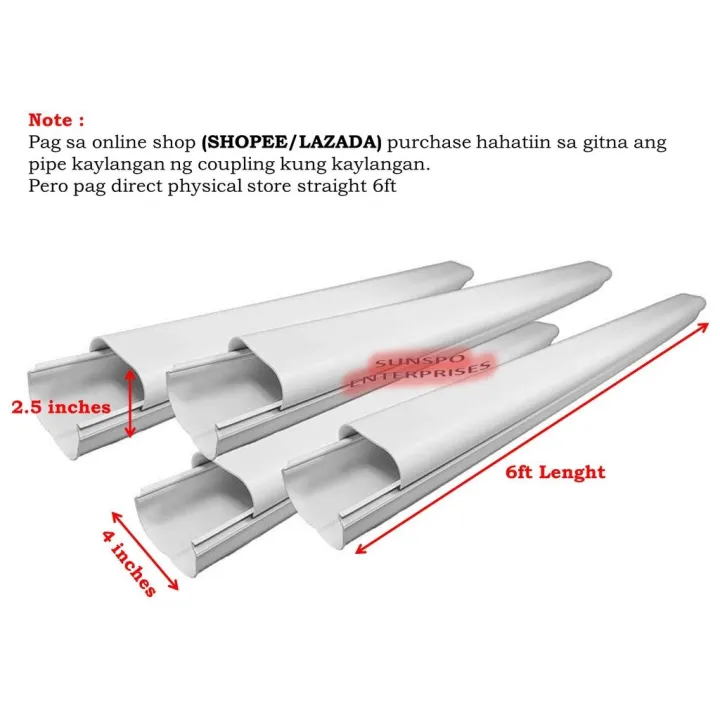 PVC Molding / Cladding for Air Conditioning Cover 2.5x4 inches (pipe ...