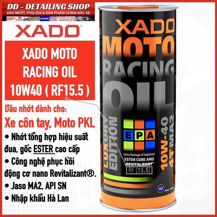 XADO RACING 10W40 RF15.5, Dầu nhớt tổng hợp 100% chỉ số API SN, JASO ...
