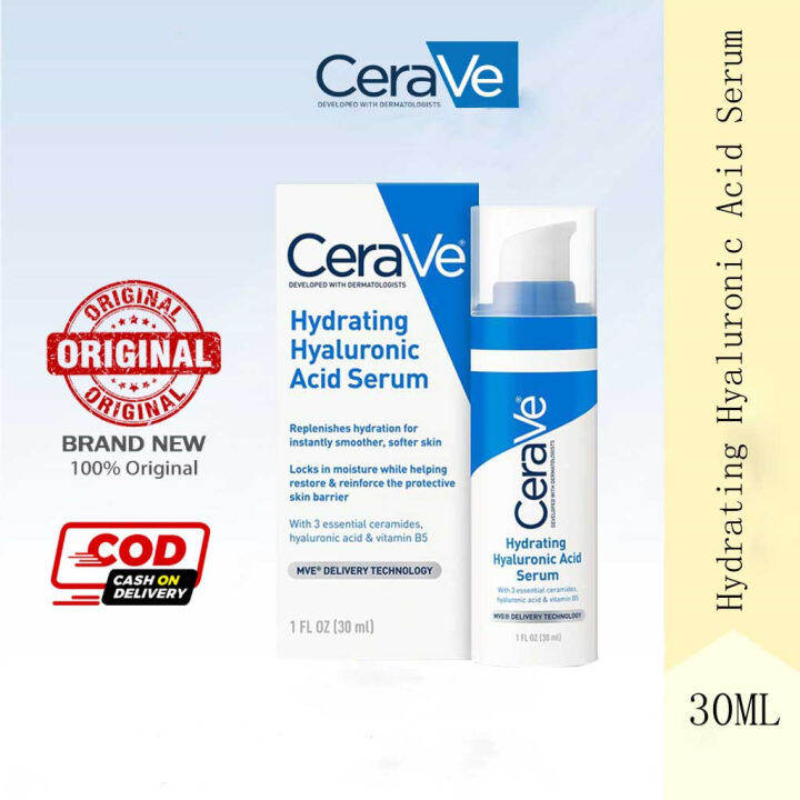 CeraVe Hydrating Hyaluronic Acid Serum Smooth Skin Serum with Vitamin ...