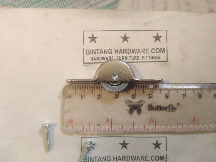 Roda Sliding Jendela Roda Pintu Etalase Geser 19mm Flat Rata Set Sekrup ...