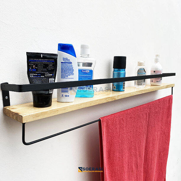 Soerasi - Hanging 1 Meter Rak Dinding Tempel Gantung Kamar Mandi ...