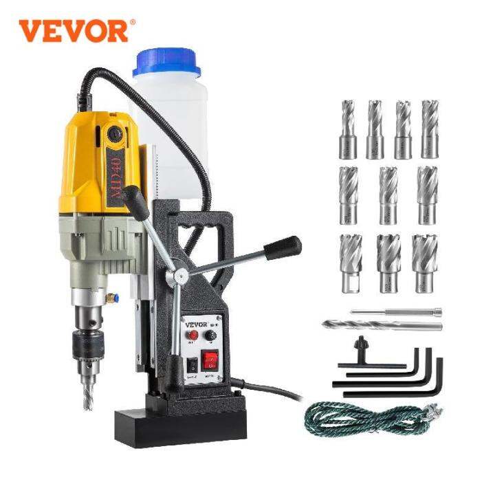 VEVOR 1100W Magnetic Drill Press 7/12 Bits 40Mm Electric Mag Bench ...