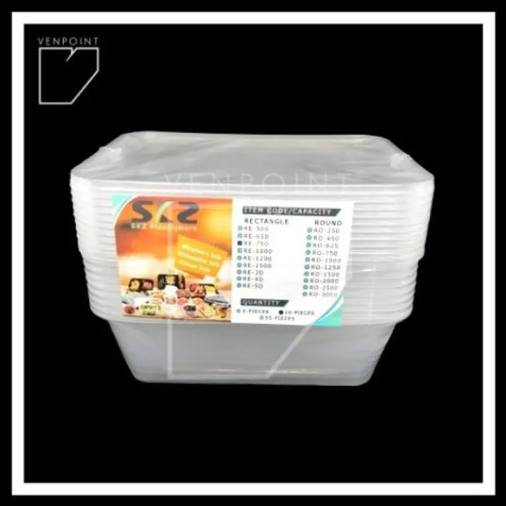 Rectangular Microwavable Plastic Container RE 500 ml 650ml 750ml 1000ml ...