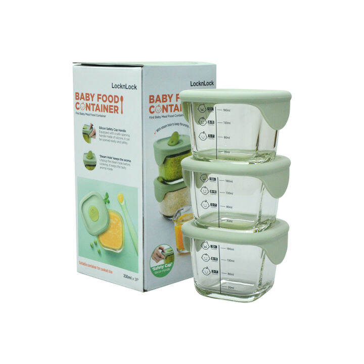 Locknlock LLG509S3 Baby Food Container 3P-LGRN-MIT-230ML | Lazada Indonesia
