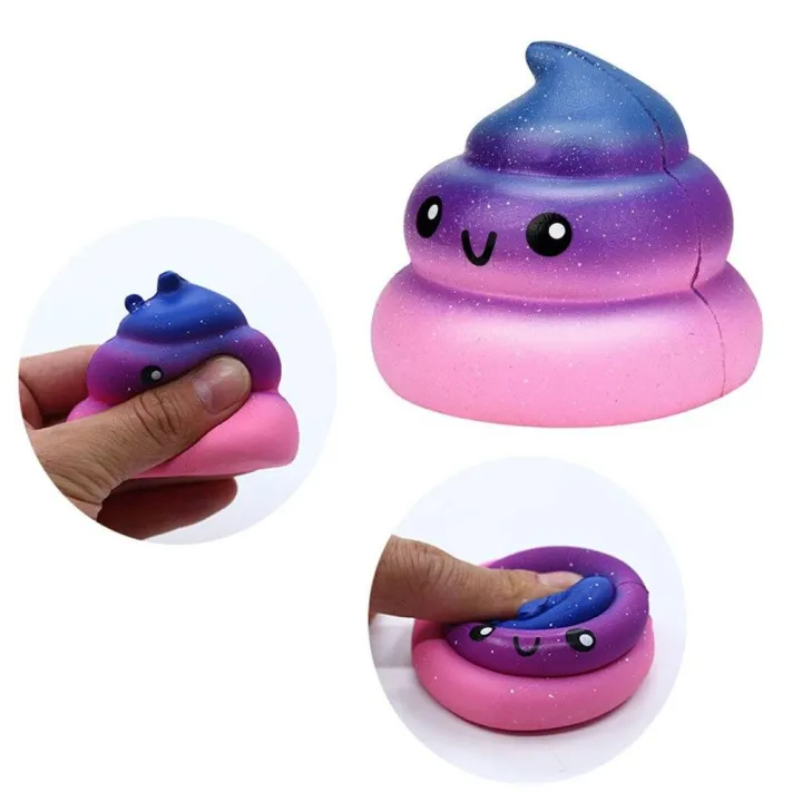 ที่สวยหรูสนุก Galaxy Poo กลิ่น Squishy บีบ Oyuncak ต่อต้านความเครียดตลก ...