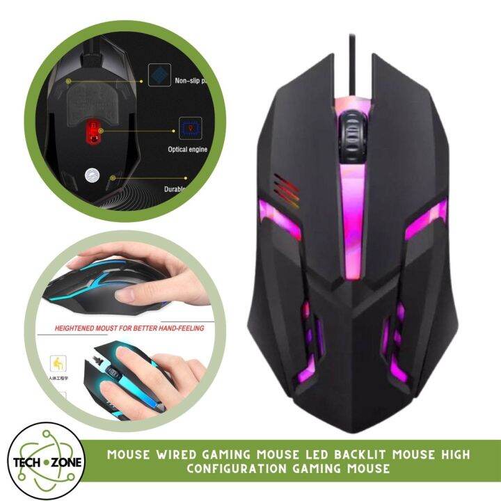 Mouse Wired Gaming Mouse LED Backlit Mouse High Configuration Gaming ...